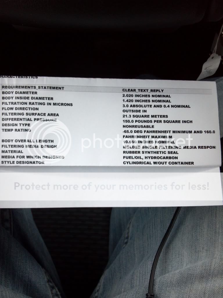 wvo filter specs | Ford Powerstroke Diesel Forum